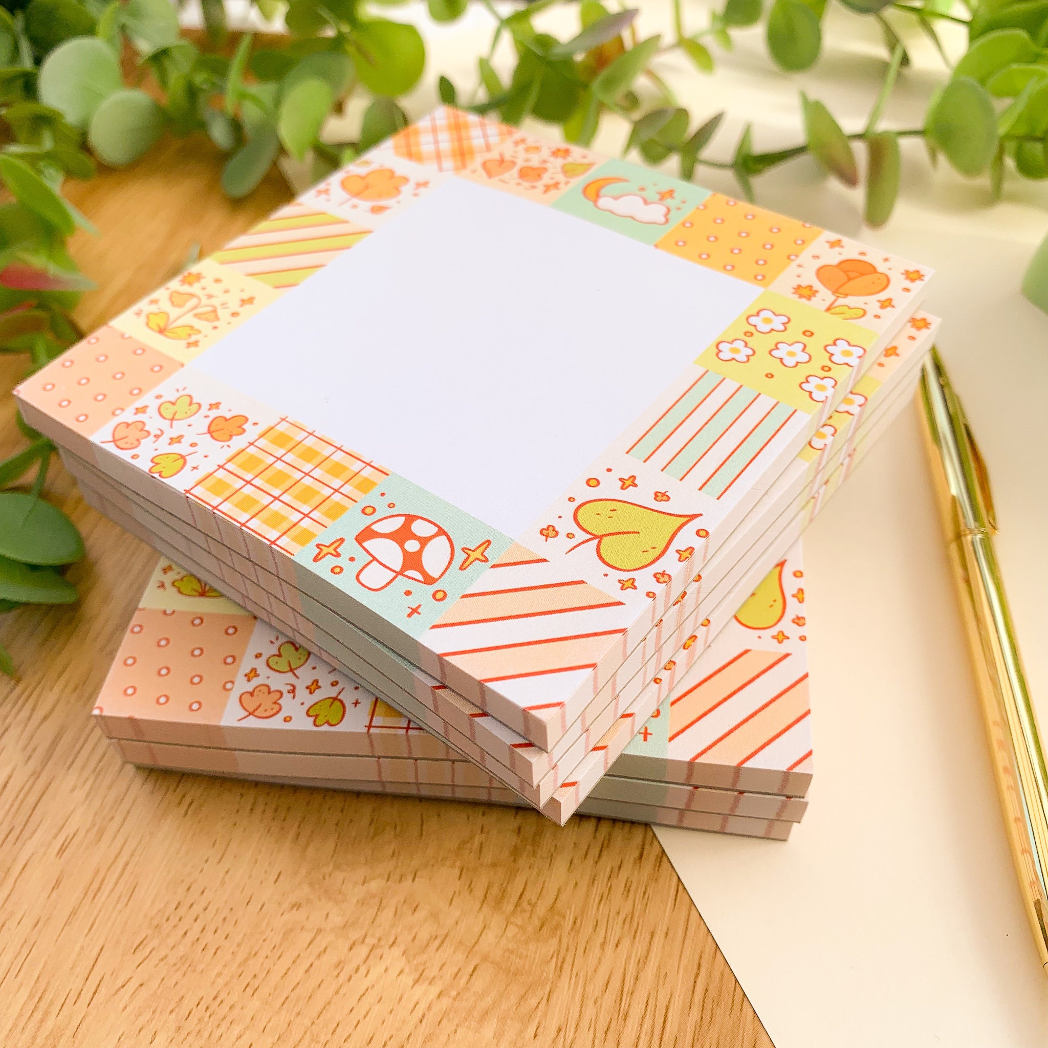 Pretty Patchwork Memo Pad //tear Away Memo Pad Digital Art | Etsy