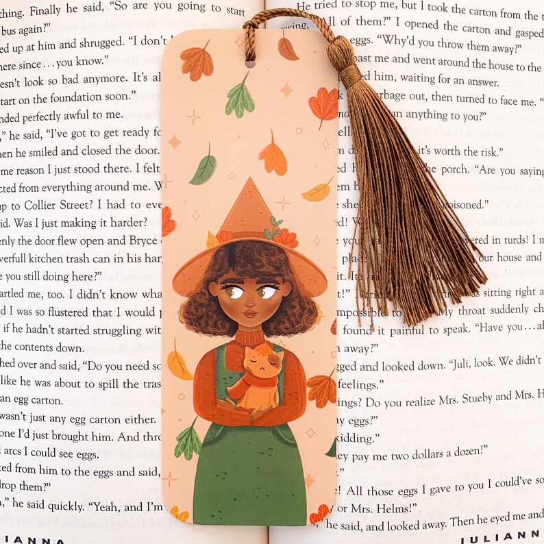 Autumn Witch Bookmark / Digital Art Illustration Books - Etsy