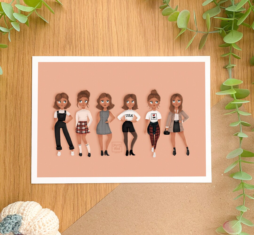 Rachel Green Outfits Friends - Art Print | Digital Art, Hand Drawn ...