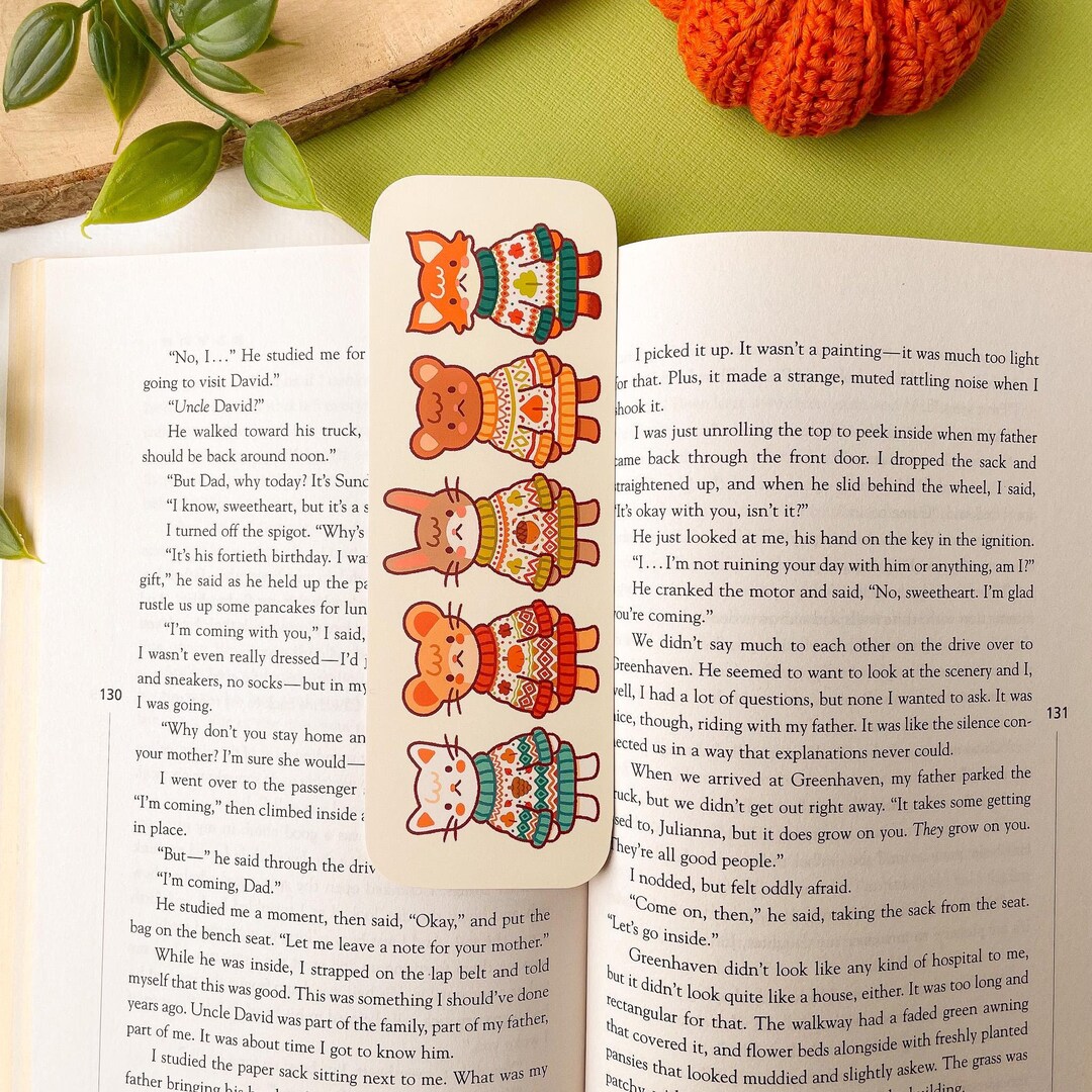 Cozy Knit Friends - Bookmark | Digital Art, Illustration, Books ...