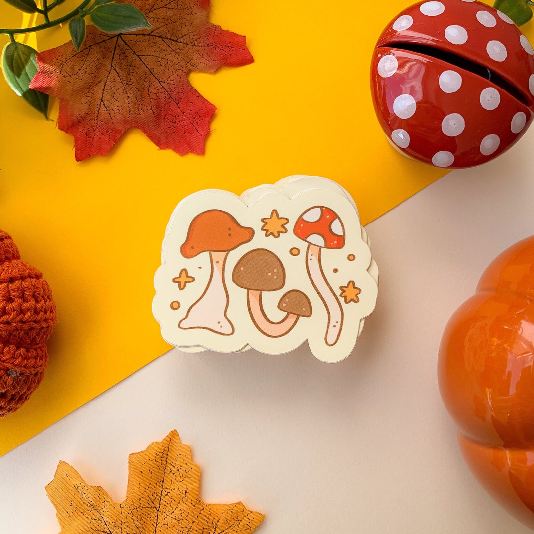 Hongos Vinilo adhesivo mate / Arte Digital, Stickers, Papelería, kawaii ...