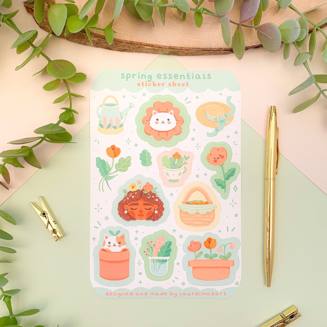 Spring Essentials - Sticker Sheet (1 Pc) | Digital Art, Stickers ...