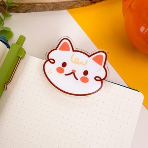 Crème the Cat - Acrylic Clip | Clear Acrylic, Binder Clip, Paper ...