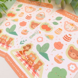 Teddy Bear Picnic Sticker Sheet 1 Pc Digital Art, Stickers ...
