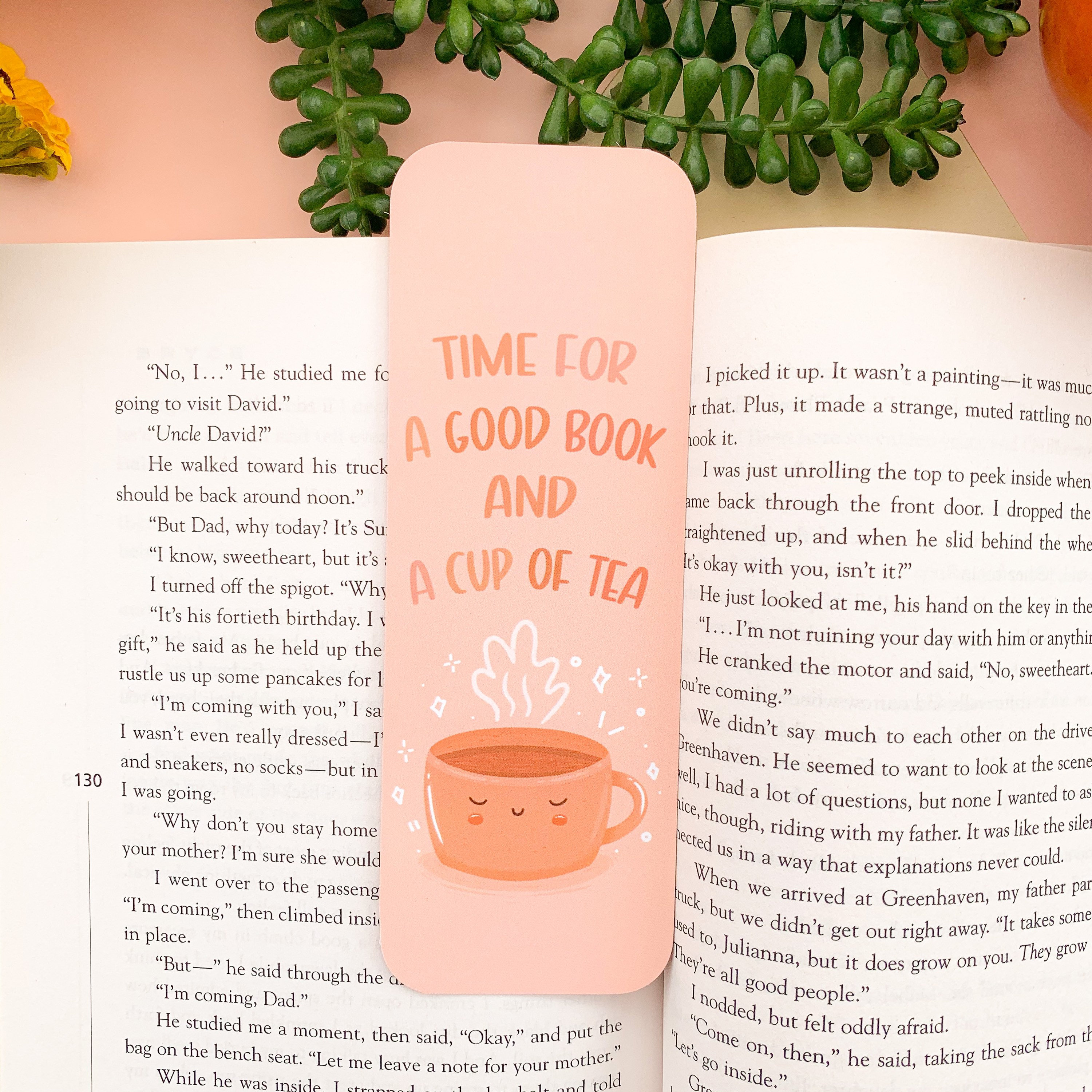 Time for a Good Book and a Cup of Tea Bookmark // Digital Art - Etsy