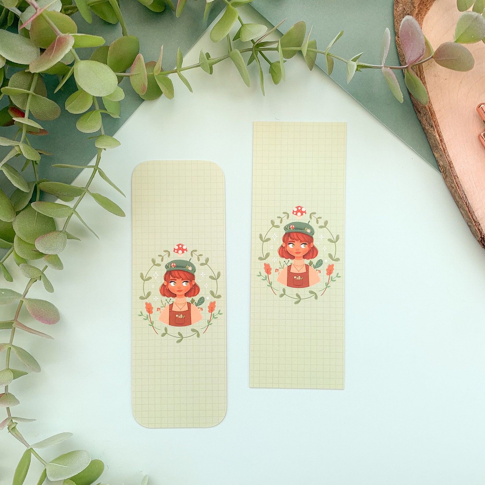 Cute Plant Girl Bookmark / Digital Art Illustration Books | Etsy