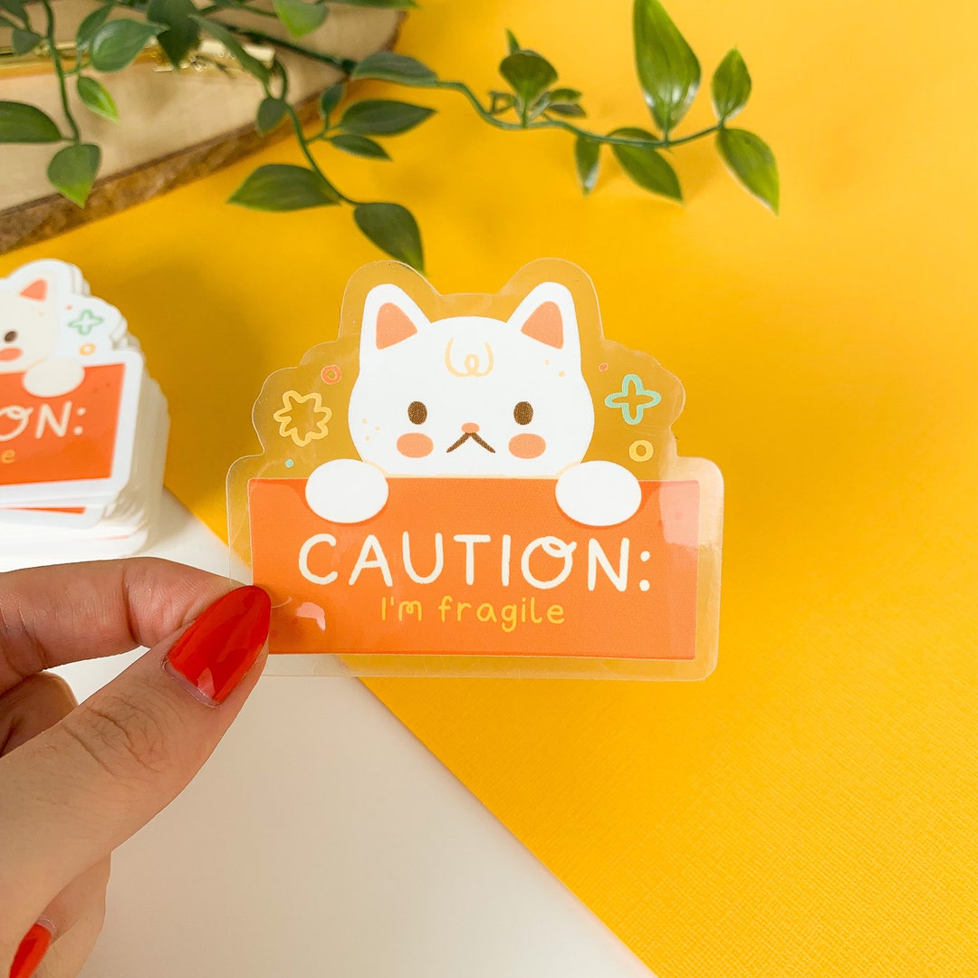 Caution: I'm Fragile - Transparent Glossy Vinyl Sticker | Digital Art ...
