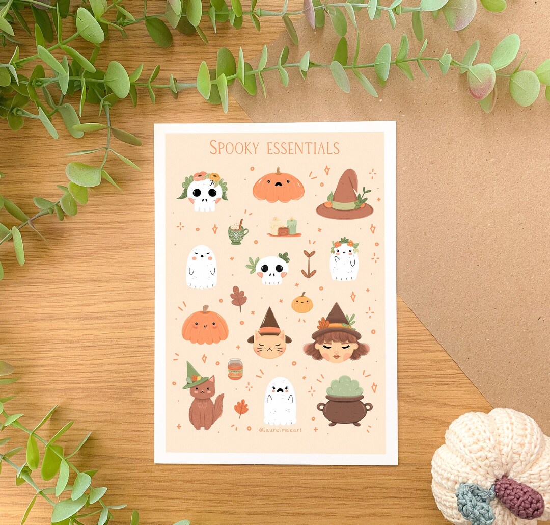 Spooky Essentials - Art Print | Digital Art, Hand Drawn Illustration ...