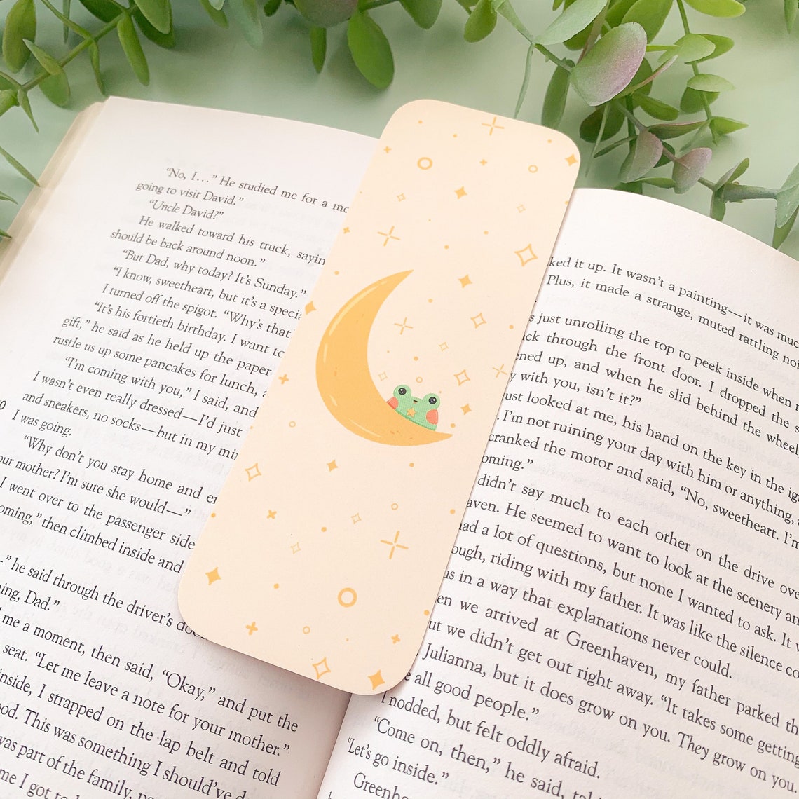 Moon Frog Bookmark / Digital Art Illustration Books | Etsy