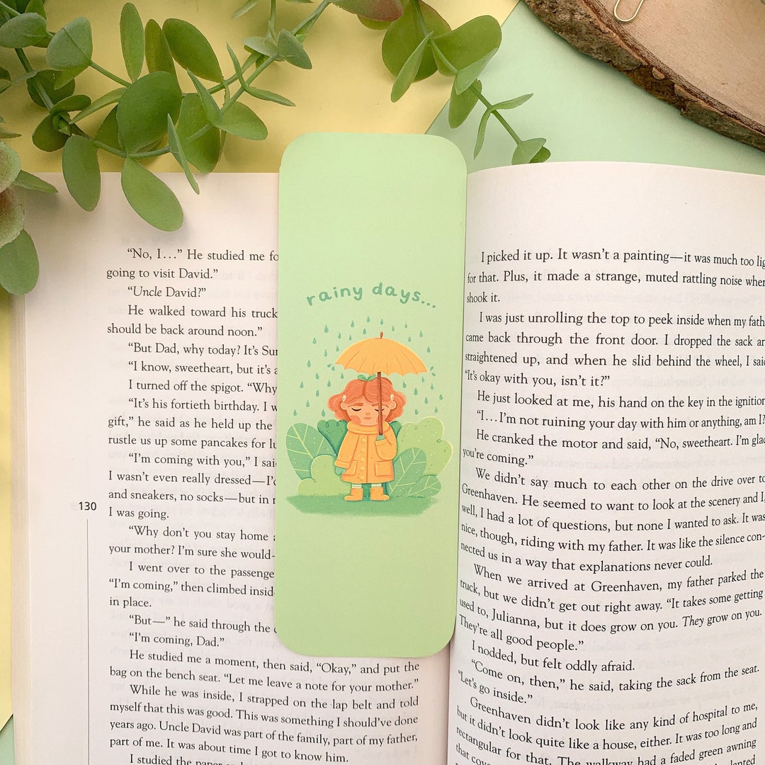 Rainy Days - Bookmark | Digital Art, Illustration, Books, Reading ...