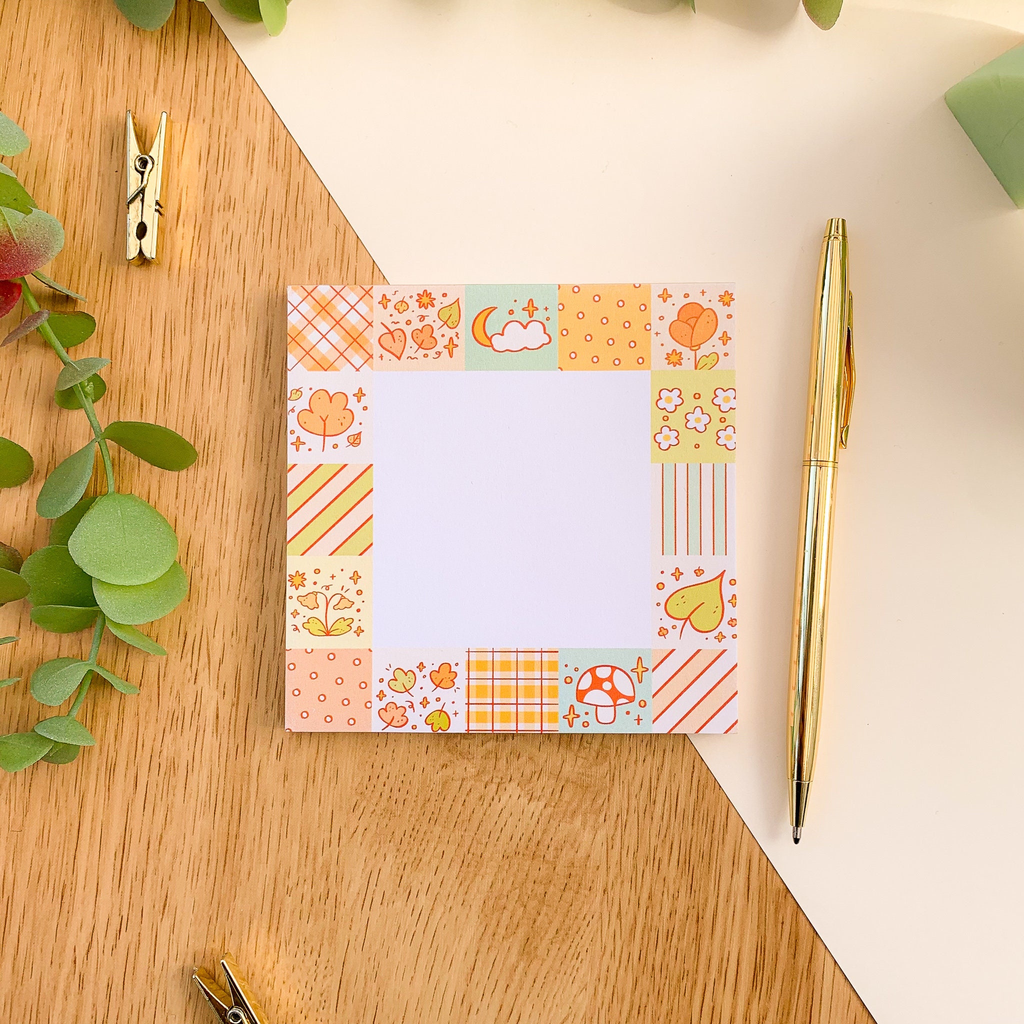 Pretty Patchwork Memo Pad //tear Away Memo Pad Digital Art | Etsy