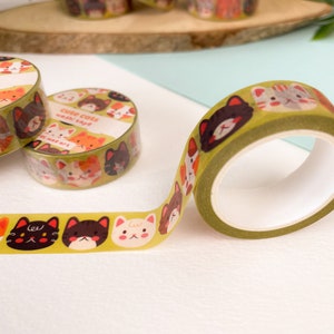 Cute Cats Washi Tape Washi, Tape, Digital Art, Stickers, Illustration ...