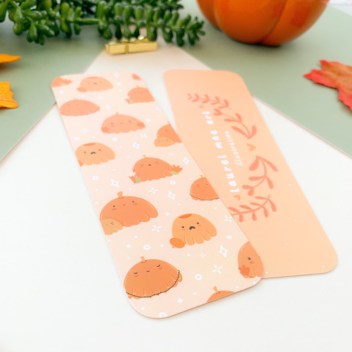 Pumpkin Pals Bookmark / Digital Art Illustration Books | Etsy