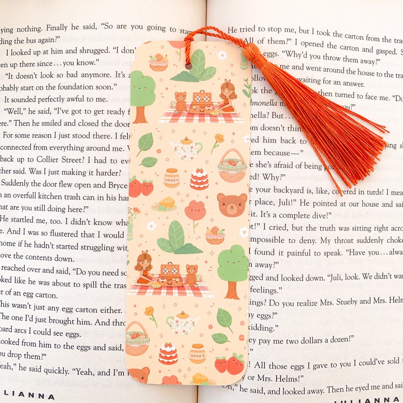 Teddy Bear Picnic Bookmark / Digital Art Illustration Books - Etsy