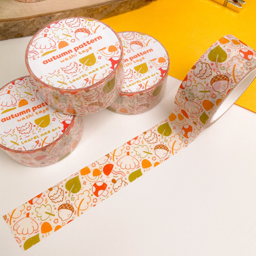 Autumn Pattern - Chunky Washi Tape | 20mm Washi, Tape, Digital Art, Stickers, Illustration ...