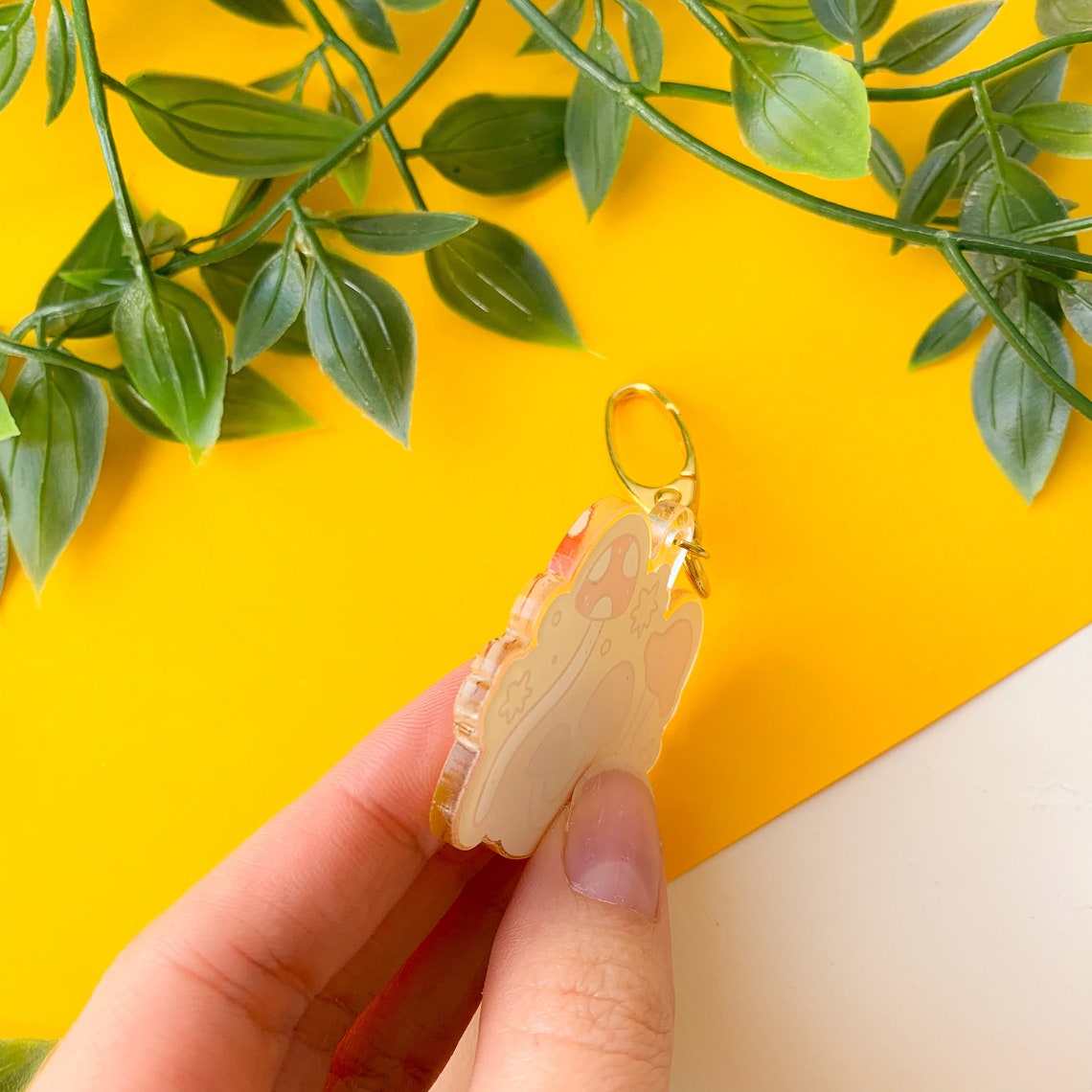 Mushrooms Keychain // Clear Acrylic Key Ring Illustration - Etsy