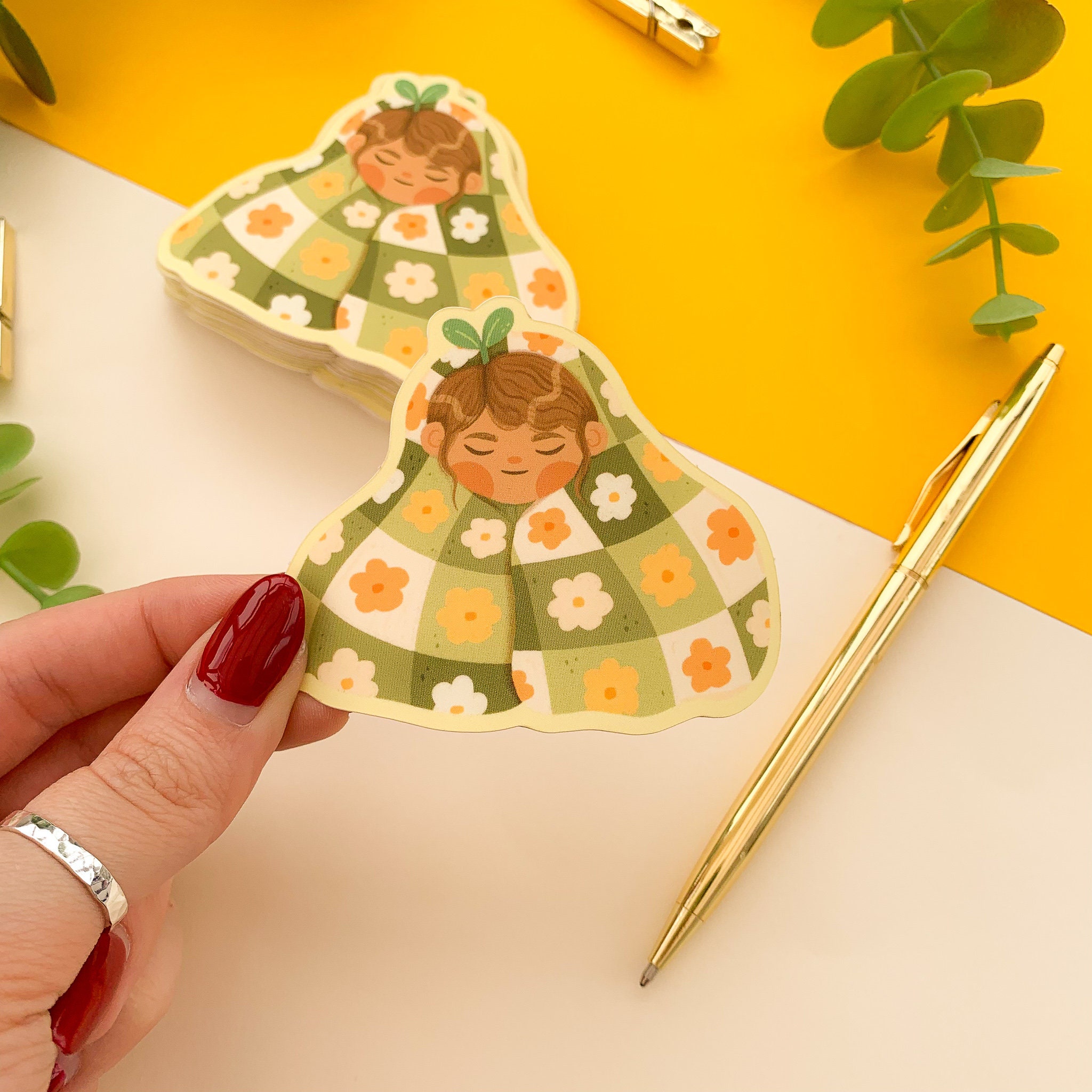 Cozy Blanket Blob Matte Vinyl Sticker // Digital Art - Etsy