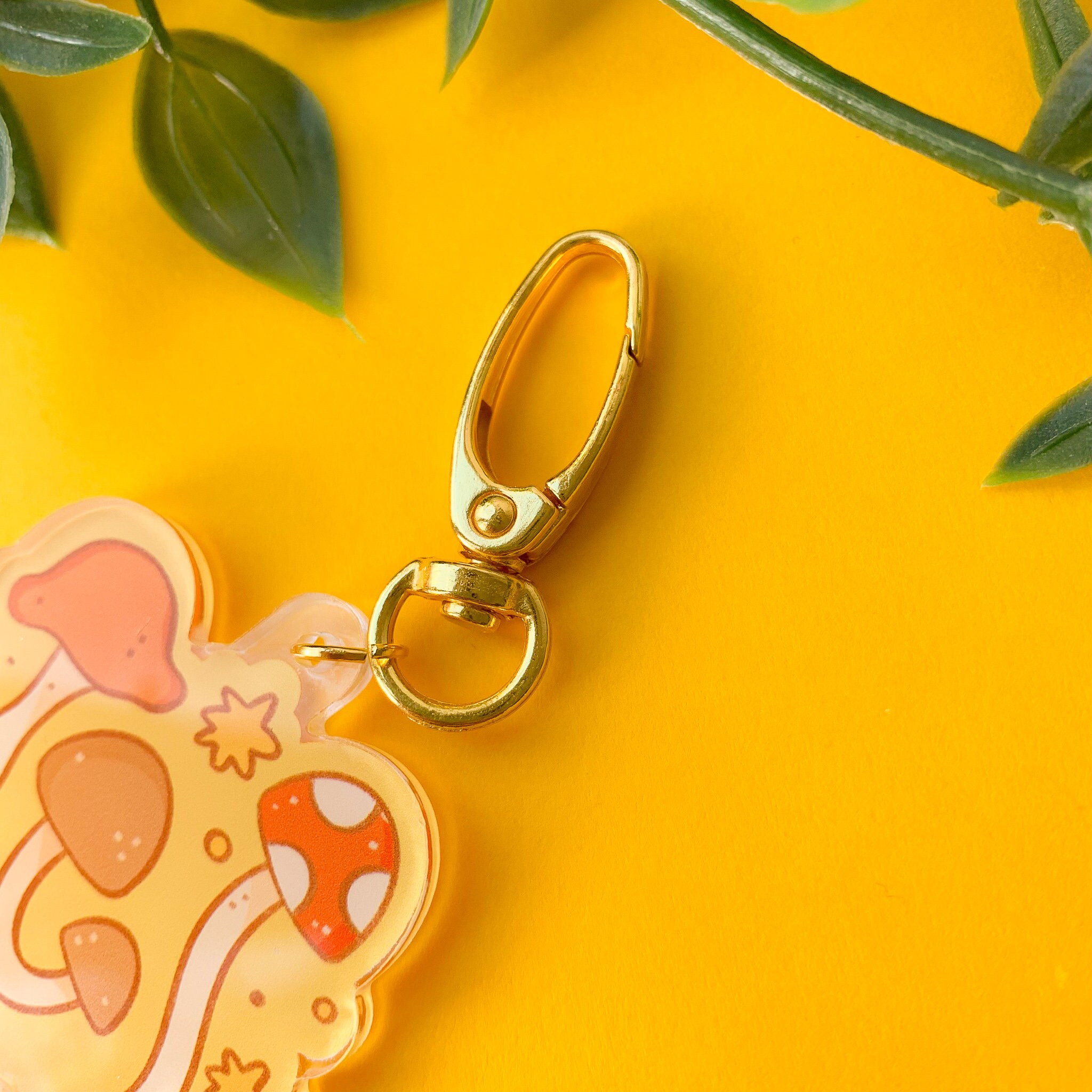 Mushrooms Keychain // Clear Acrylic Key Ring Illustration - Etsy