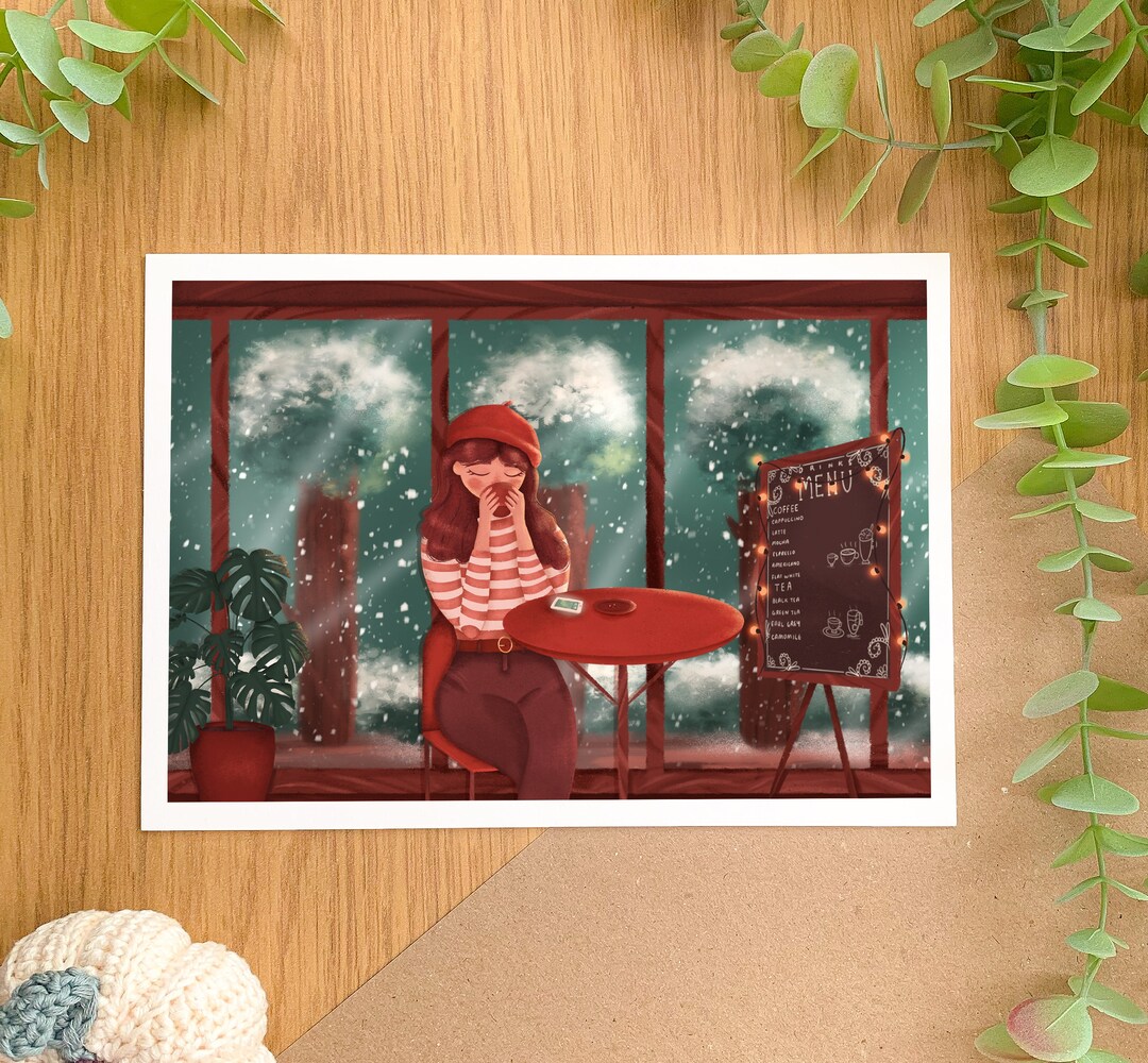 Coffee Shop - Art Print | Digital Art, Hand Drawn Illustration, Home ...