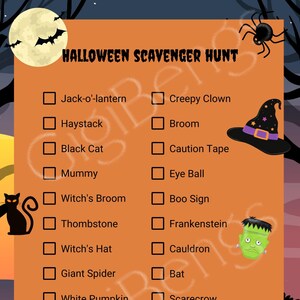 Halloween Scavenger Hunt Game Digital Halloween Game Printable ...