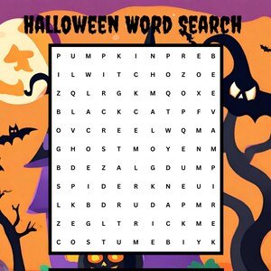 Halloween Word Search Classroom Games Printable Party Game Digital ...