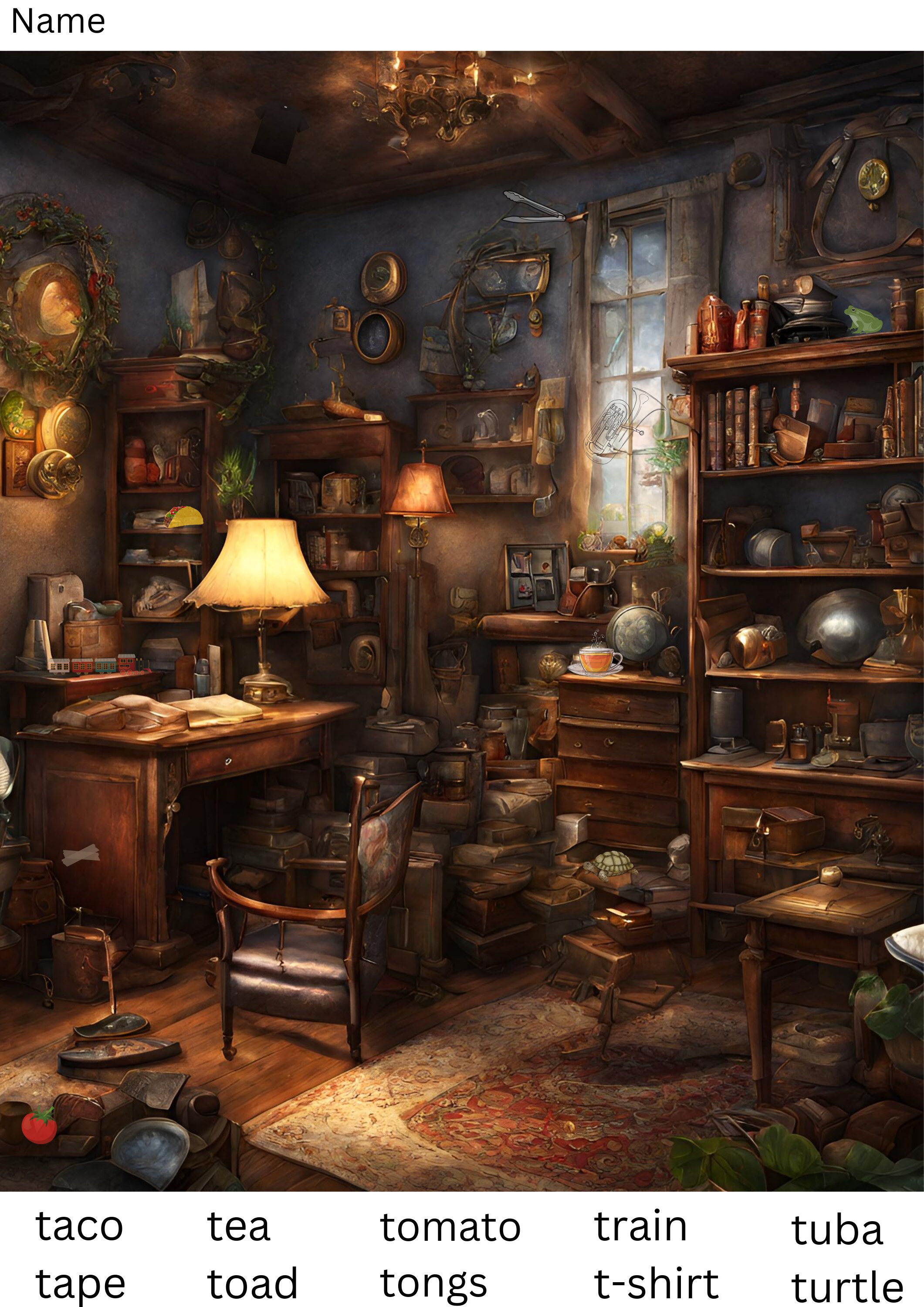 Hidden Object Game Letter T Digital Game Classroom Game Elementary ...