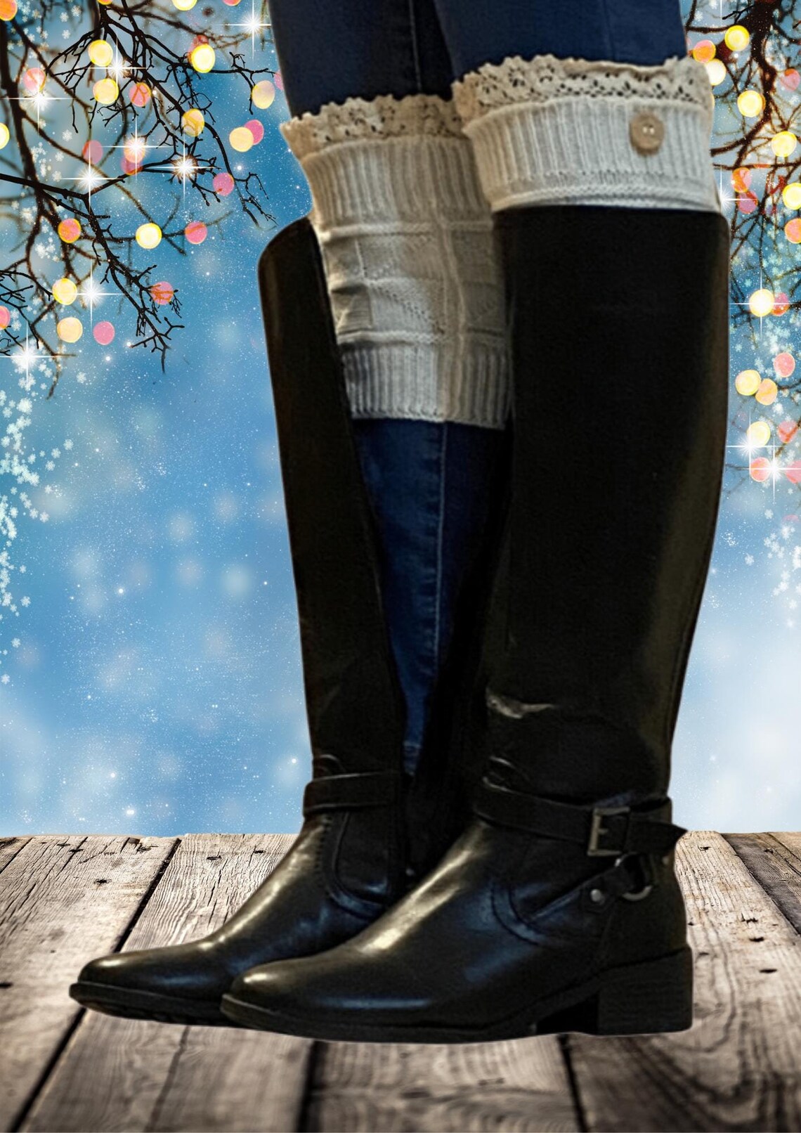 Knit Boot Cuffs Boot Toppers Womens Boot Socks for Winter Leg Warmers ...
