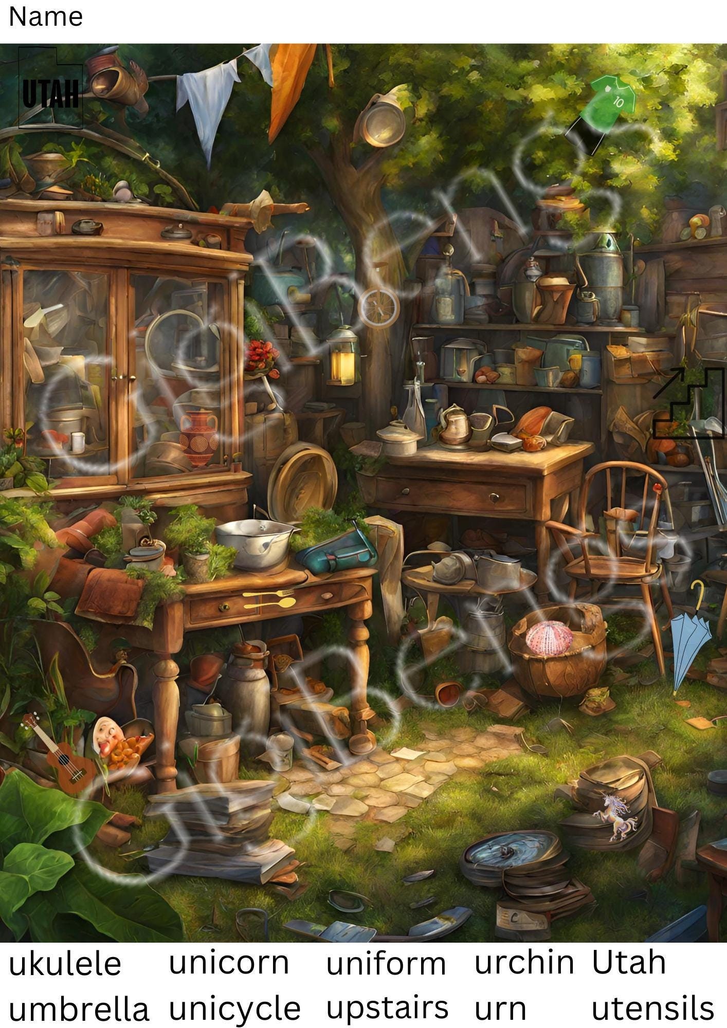 Hidden Object Game Letter U Digital Game Classroom Game Elementary ...