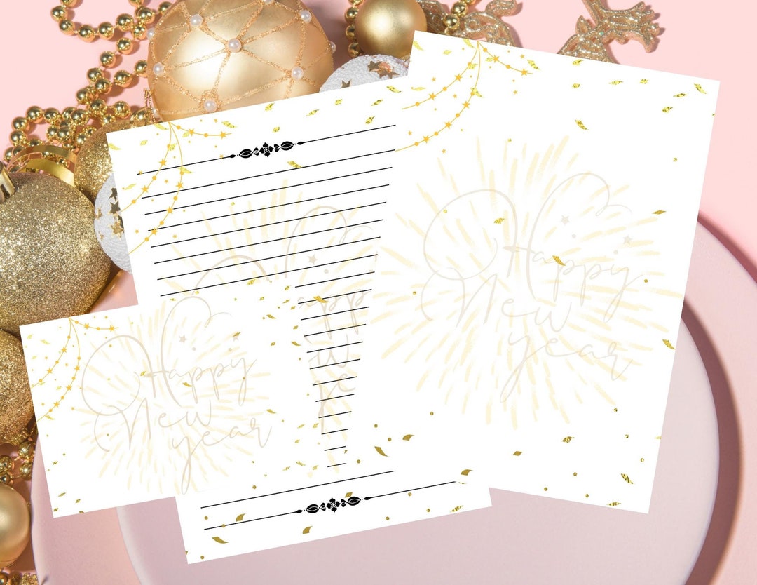PRINTABLE Happy New Year Stationery Bundle Set Digital Stationery ...