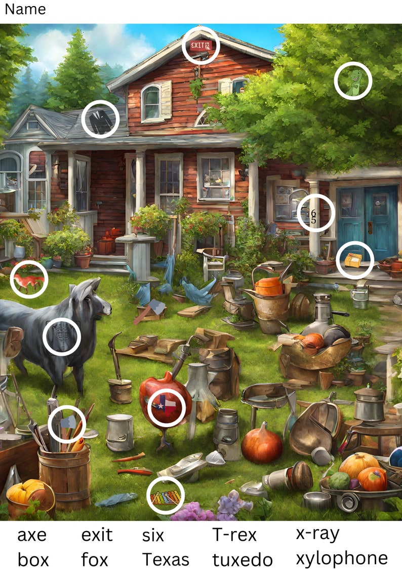 Letter X Search Game - Printable Hidden Object Puzzle for Kids - Etsy