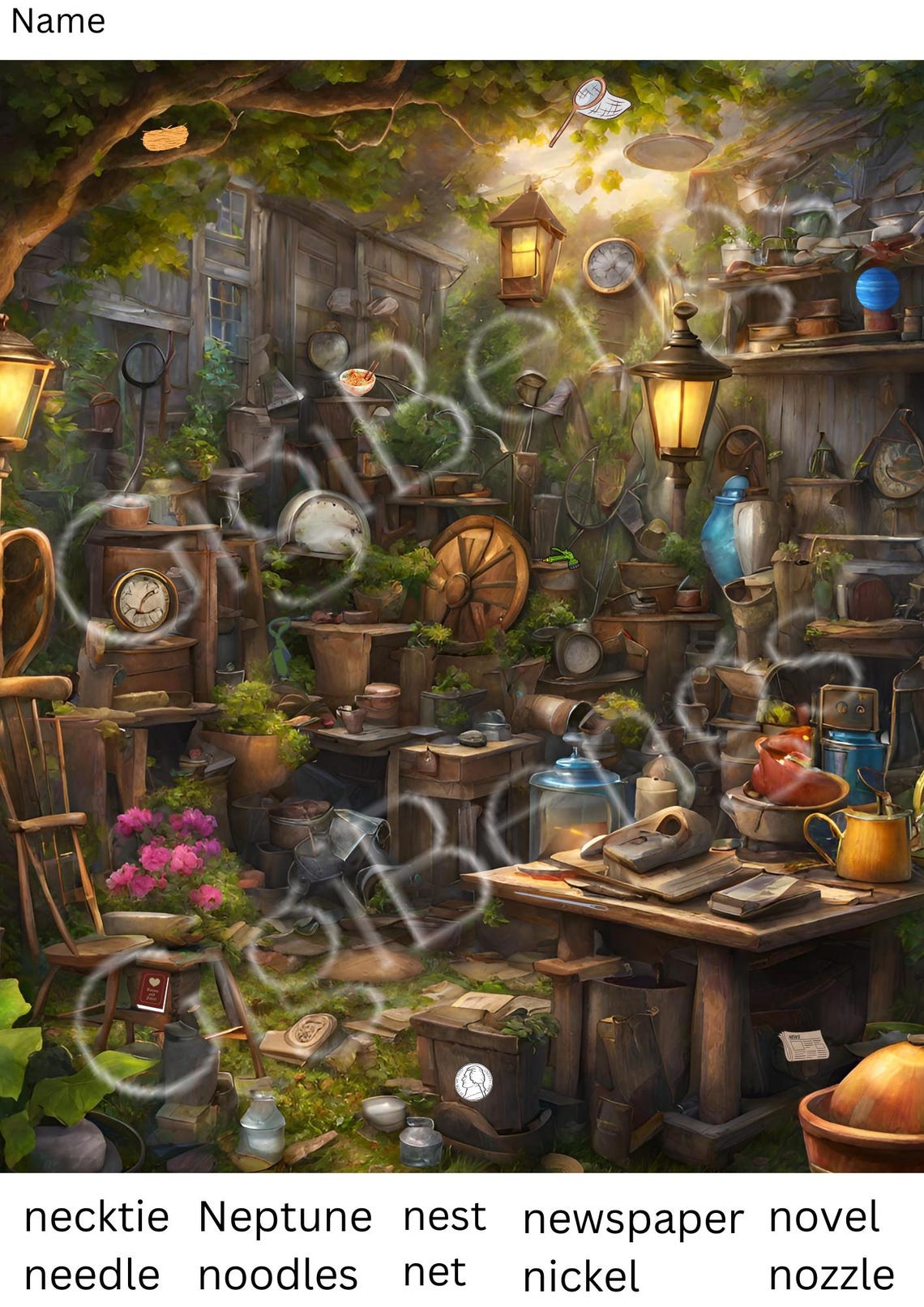 Hidden Object Game Letter N Digital Game Classroom Game Elementary ...