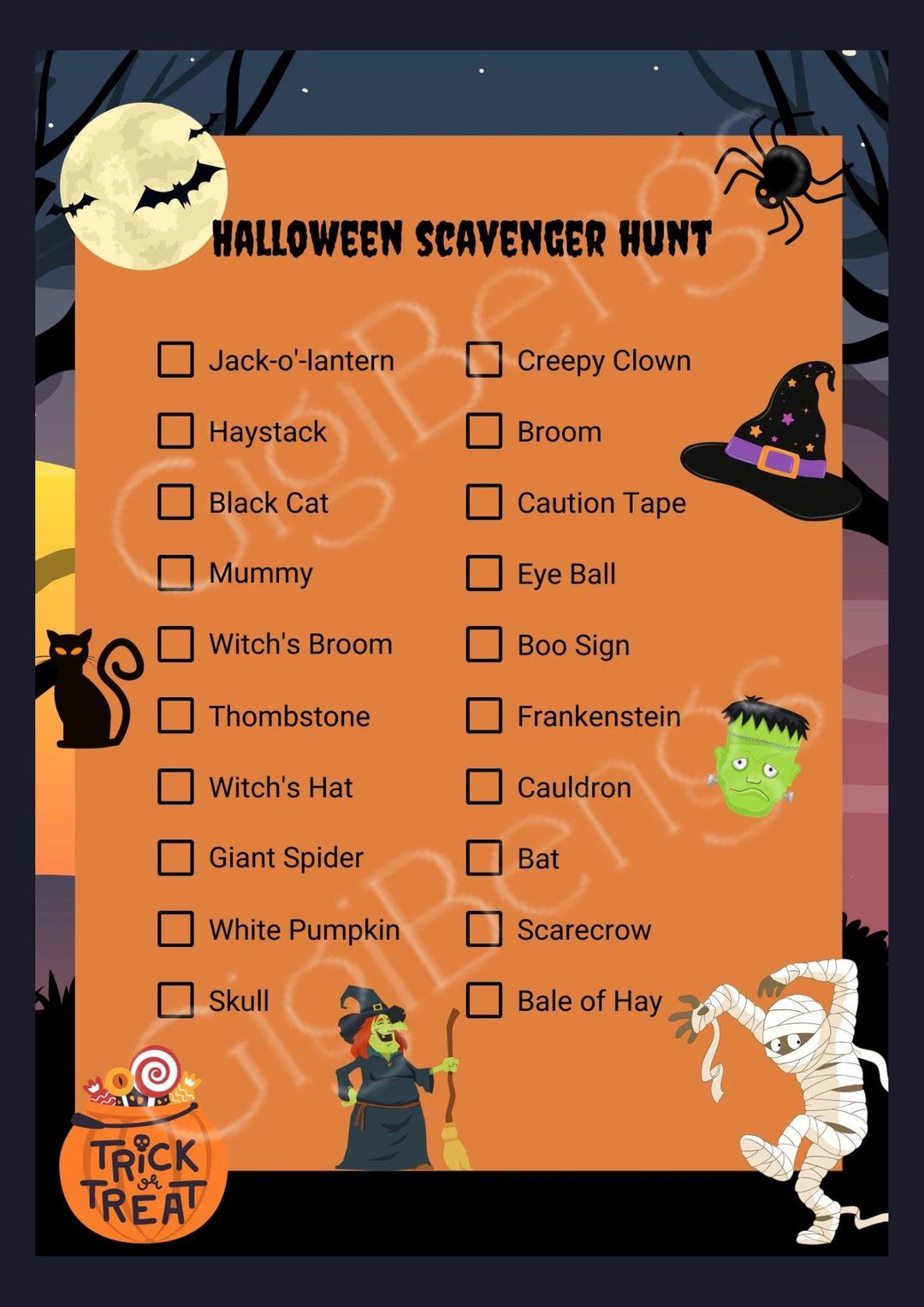 Halloween Scavenger Hunt Game Digital Halloween Game Printable ...