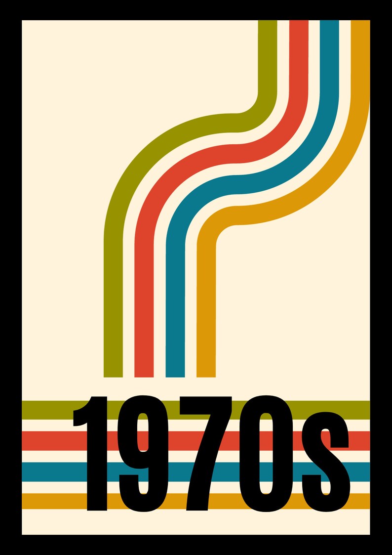 Retro Wall Art Print Set of 3 1970s Vintage Printable Art - Etsy