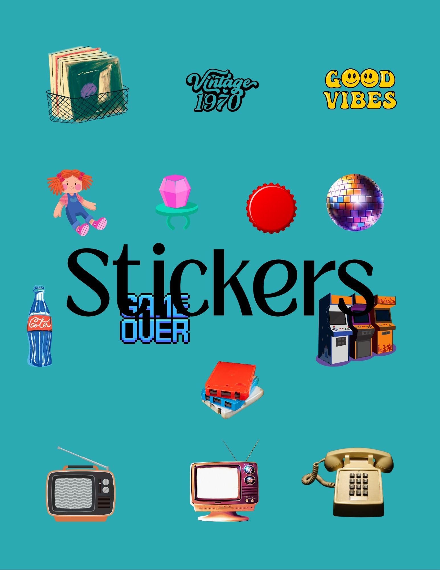 Retro 70s Junk Journal Kit, Printable Scrapbook Papers & Stickers ...