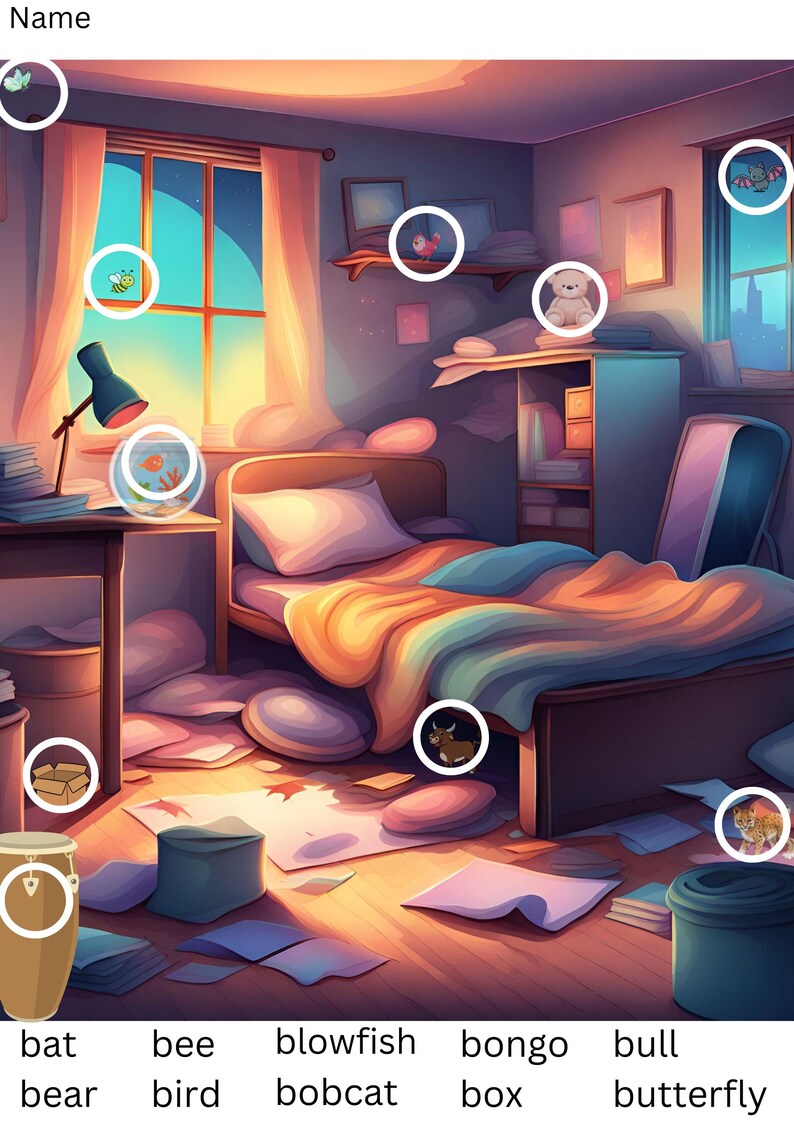 Letter B Hidden Object Game: Printable Classroom Activity (digital ...