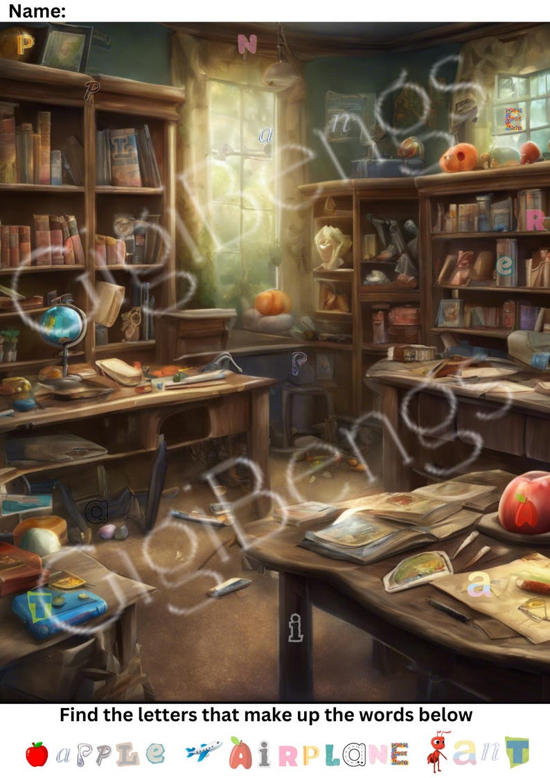 Hidden Object Game SPELL the WORDS Classroom Game Elementary School ...