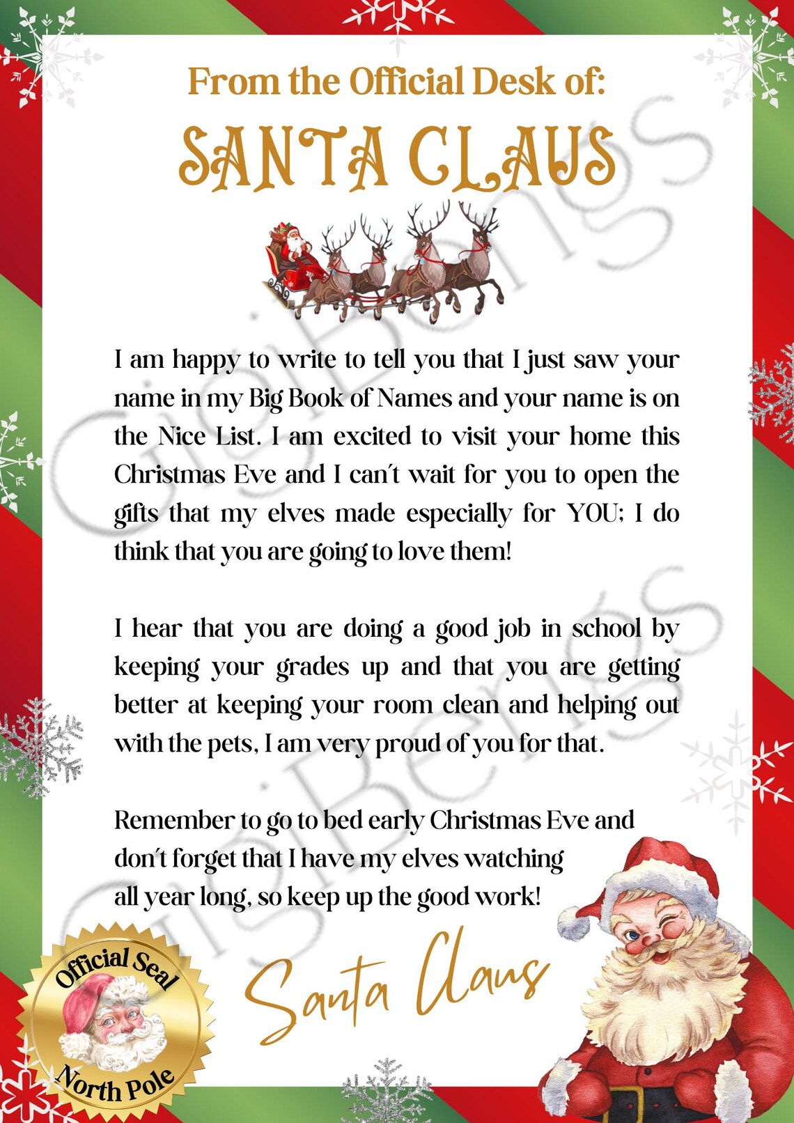 EDITABLE Official Letter From Santa for Kids Bundle With Santa Envelope ...