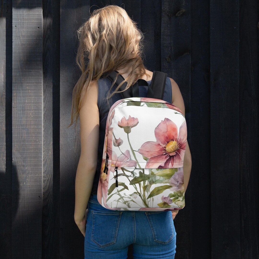 Watercolor Floral COMPUTER BACKPACK School Backpack for Girls Backpack ...