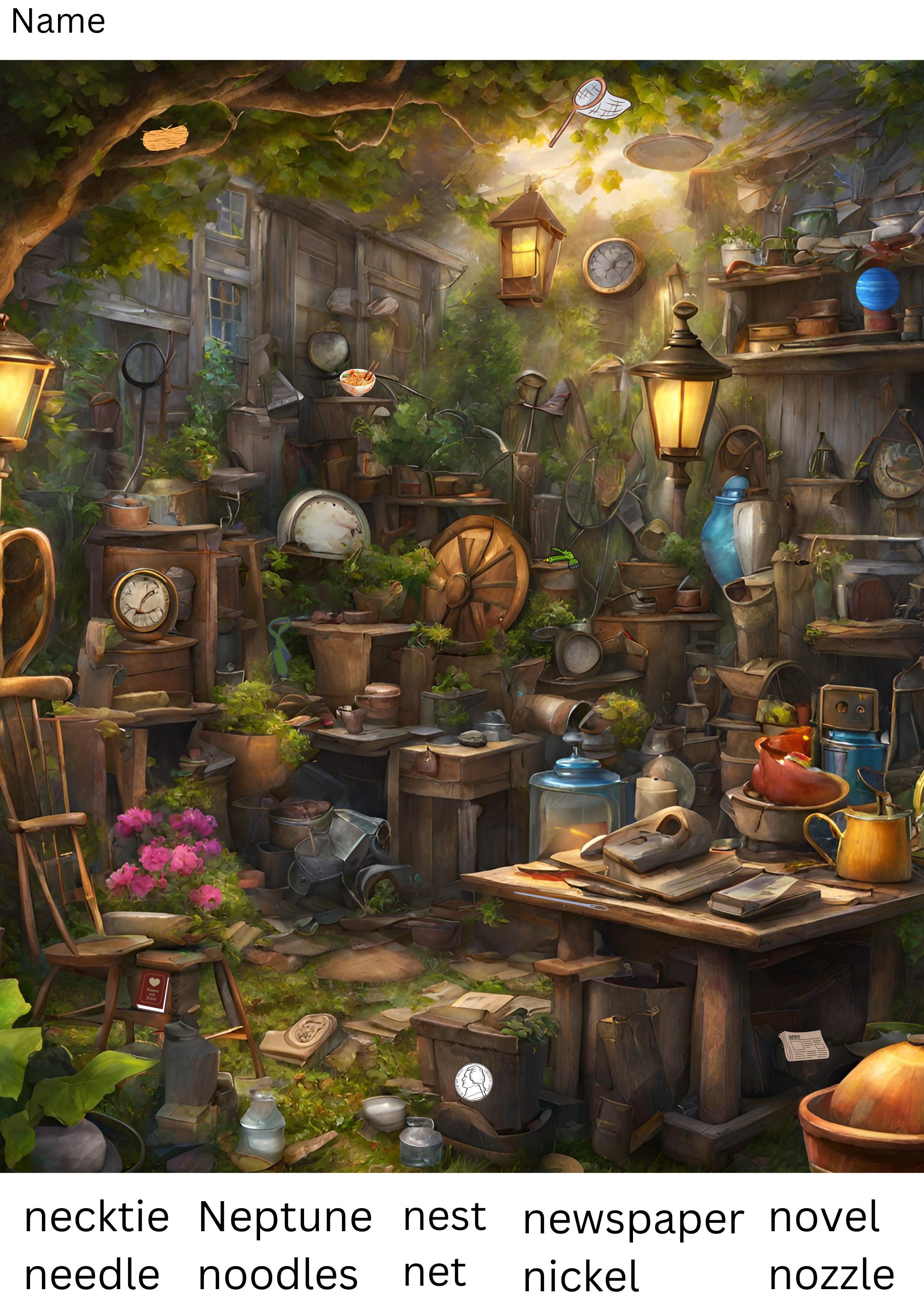 Hidden Object Game Letter N Digital Game Classroom Game Elementary ...