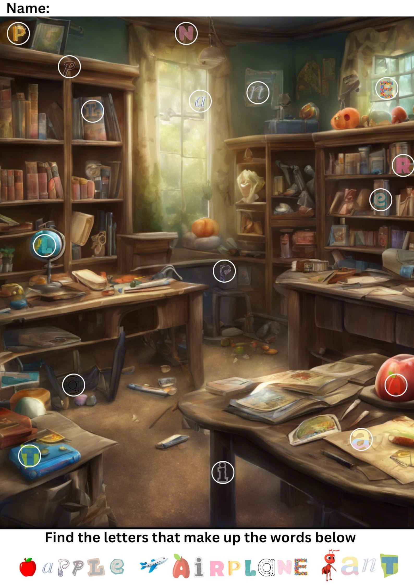 Hidden Object Game SPELL the WORDS Classroom Game Elementary School ...