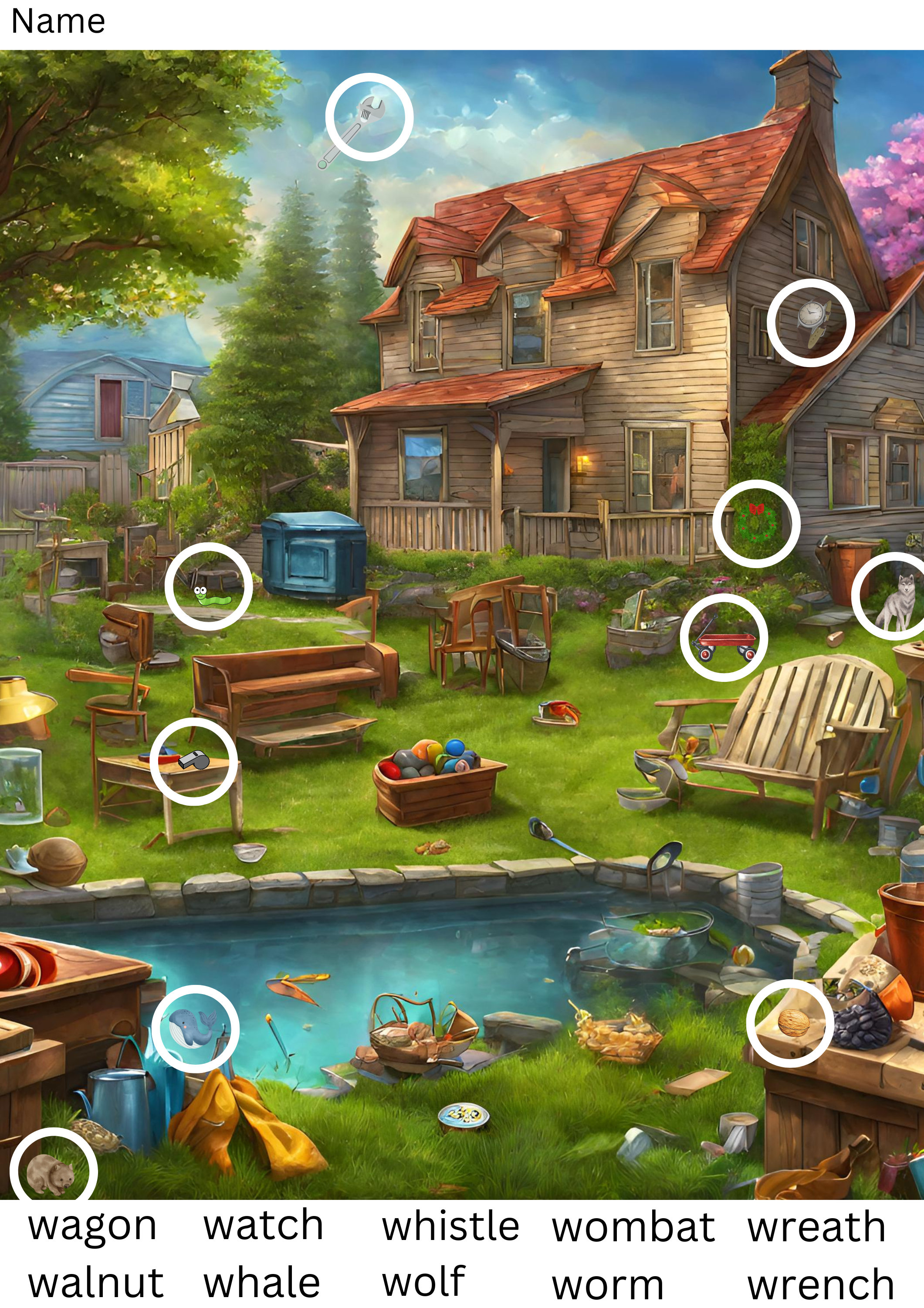 Hidden Object Game Letter W Digital Game Classroom Game Elementary ...