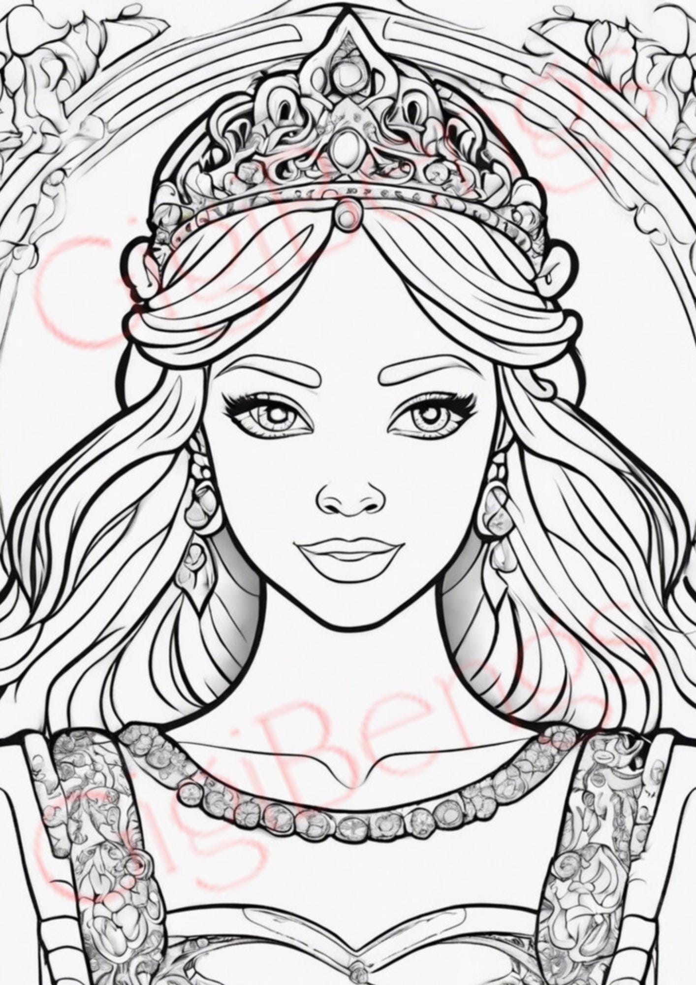 12 Princess Coloring Pages BUNDLE Printable Art for Girls Princess Art ...