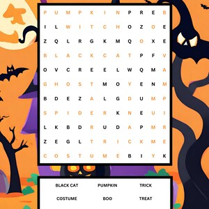 Halloween Word Search Classroom Games Printable Party Game Digital ...