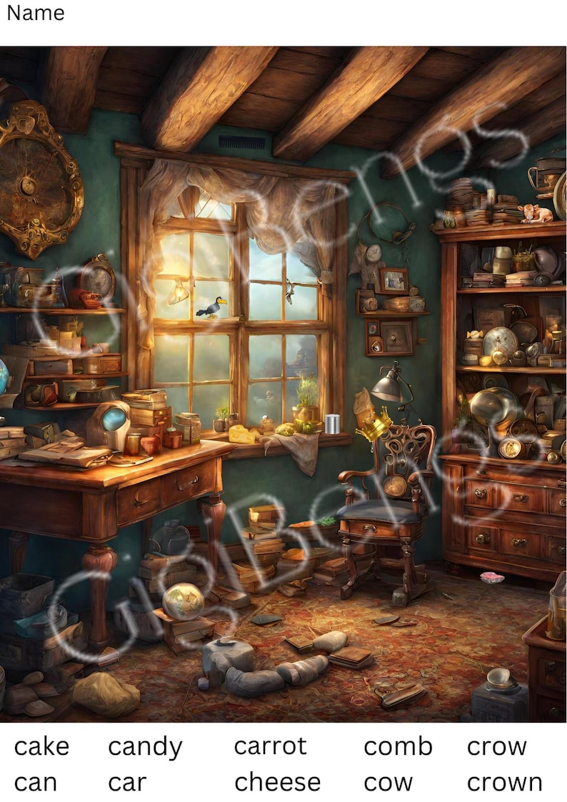 Letter C Hidden Object Game: Printable Classroom Activity (digital ...