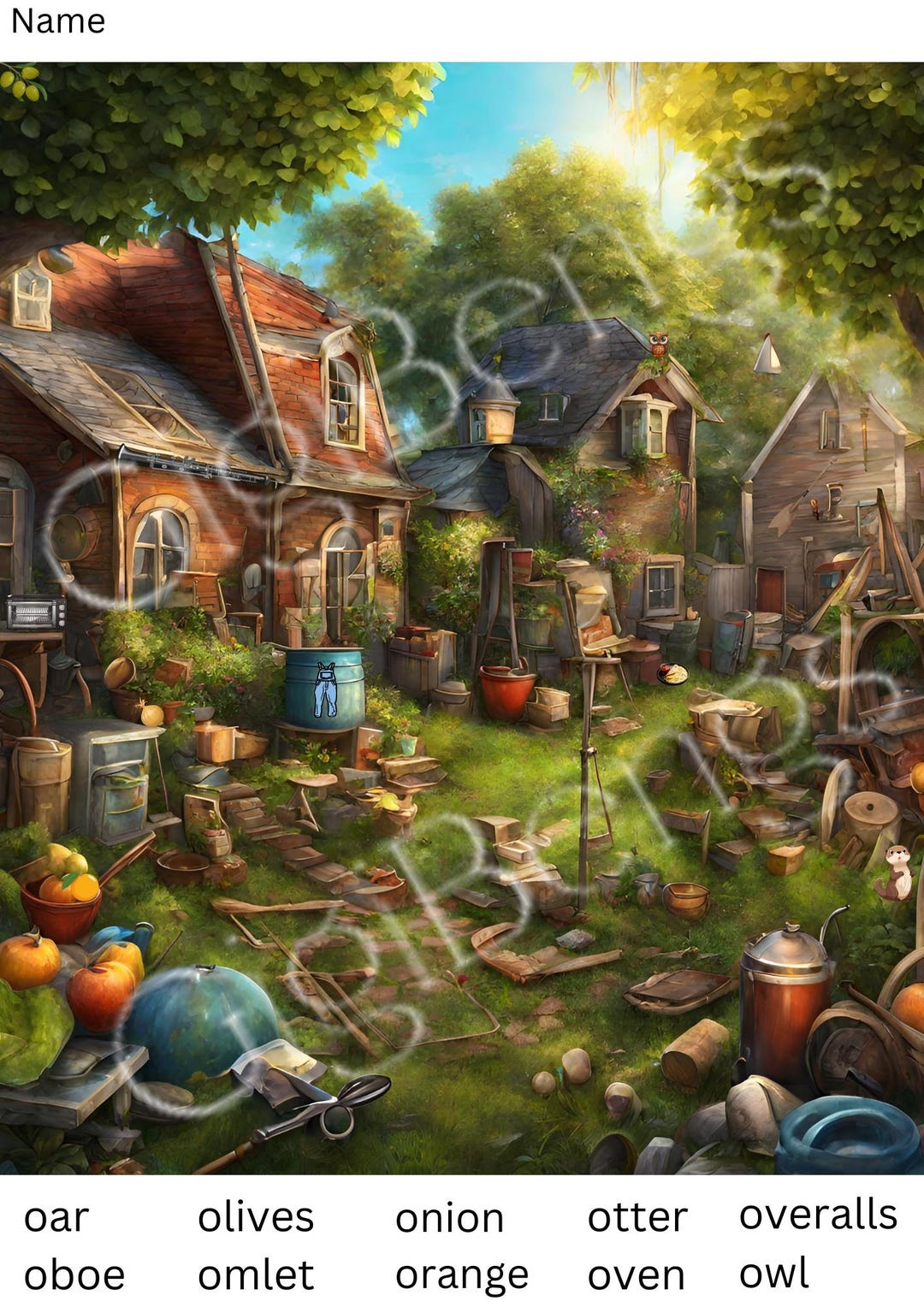 Letter O Hidden Object Game, Printable Kids Activity (digital Download ...