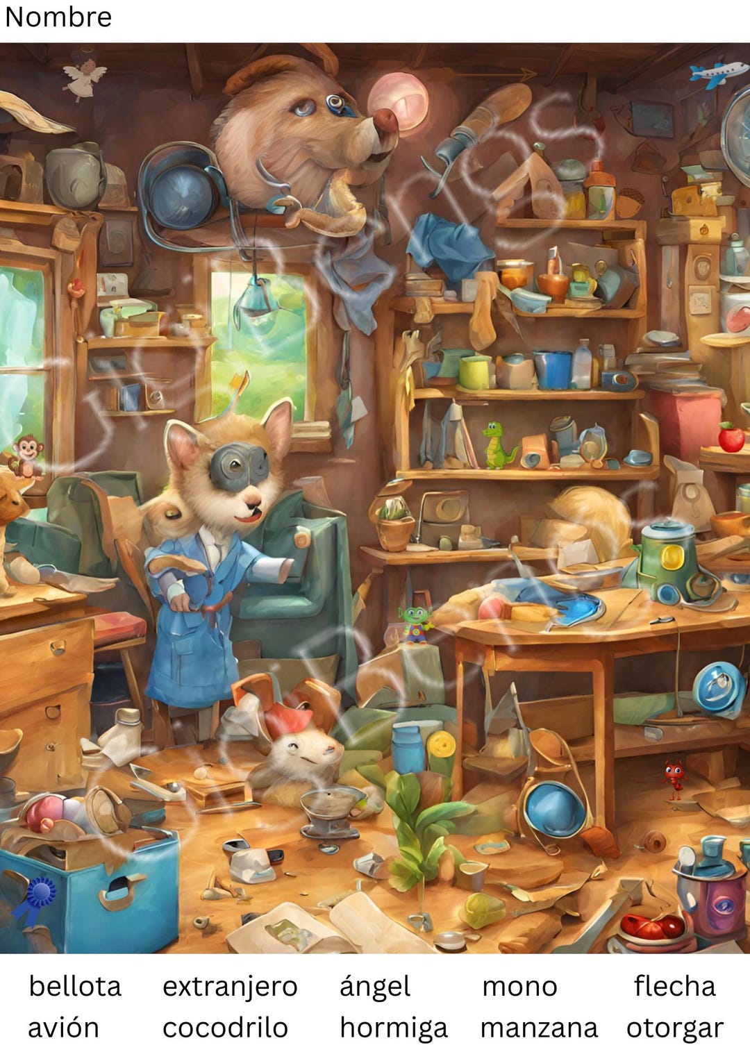 Spanish Hidden Object Game Printable Treasure Hunt Activity Kid Puzzle ...