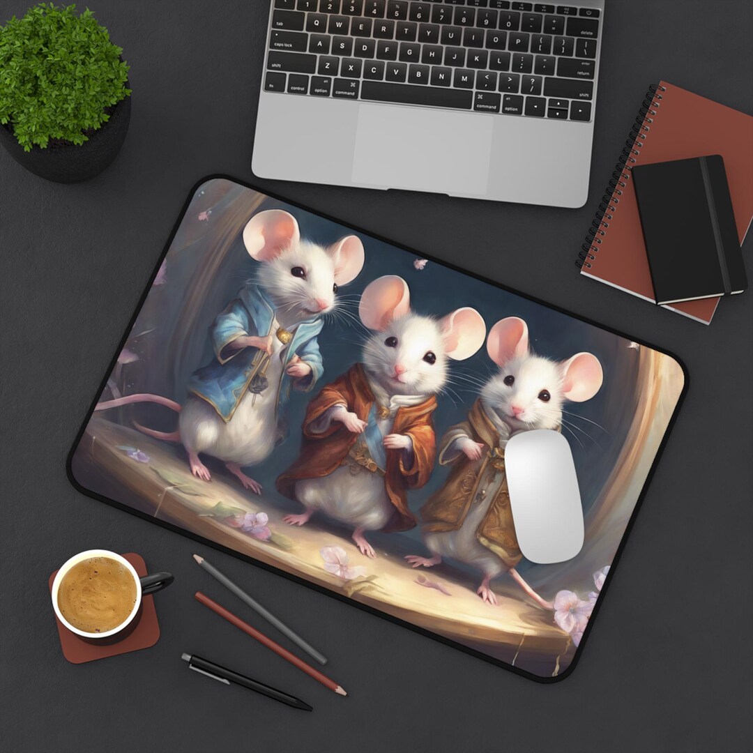 Large Desk Mat Fantasy-themed Mice Mouse Pad for Desks Fairy Tale Mice ...