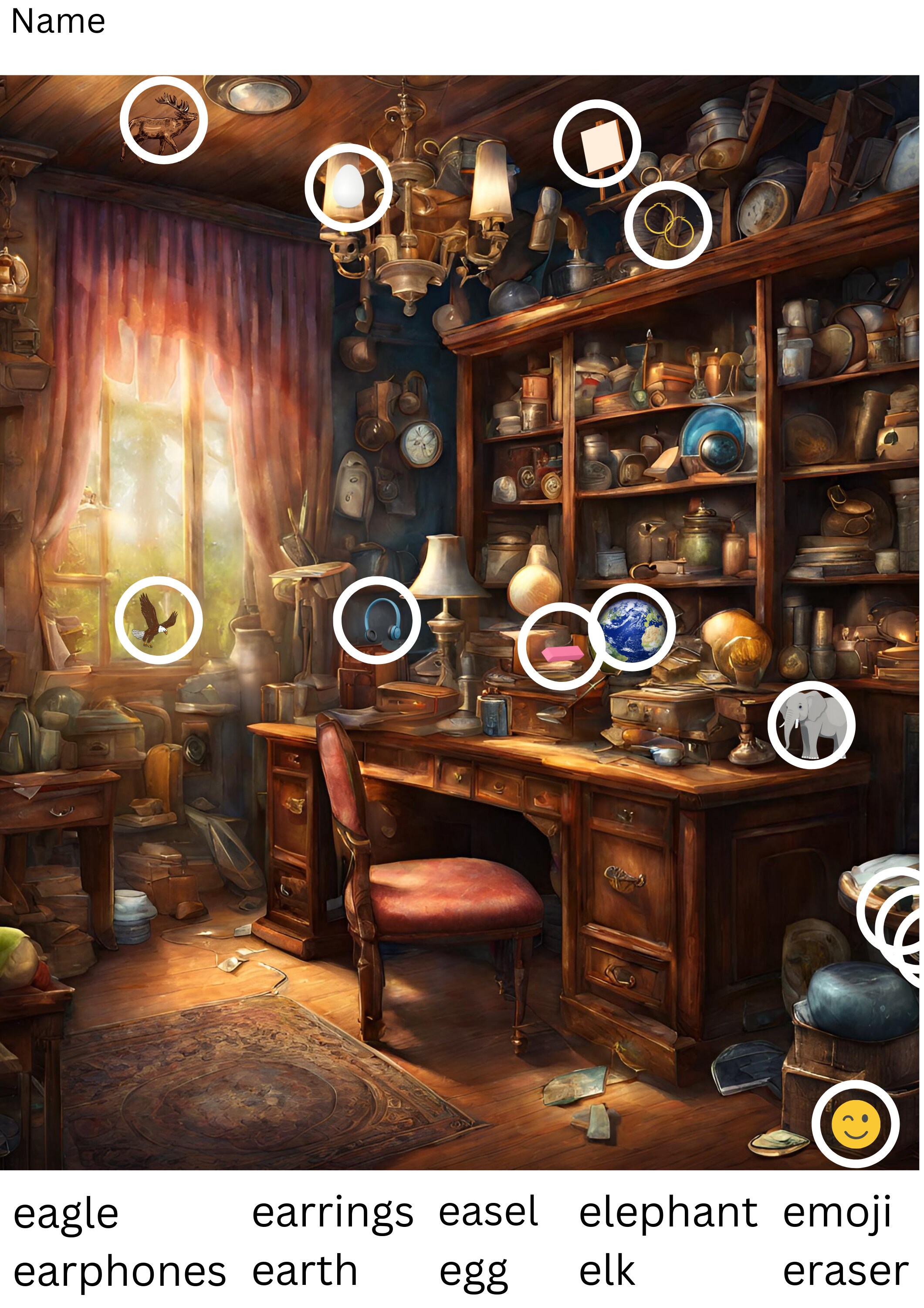 Hidden Object Game Letter E Digital Game Classroom Game Elementary ...