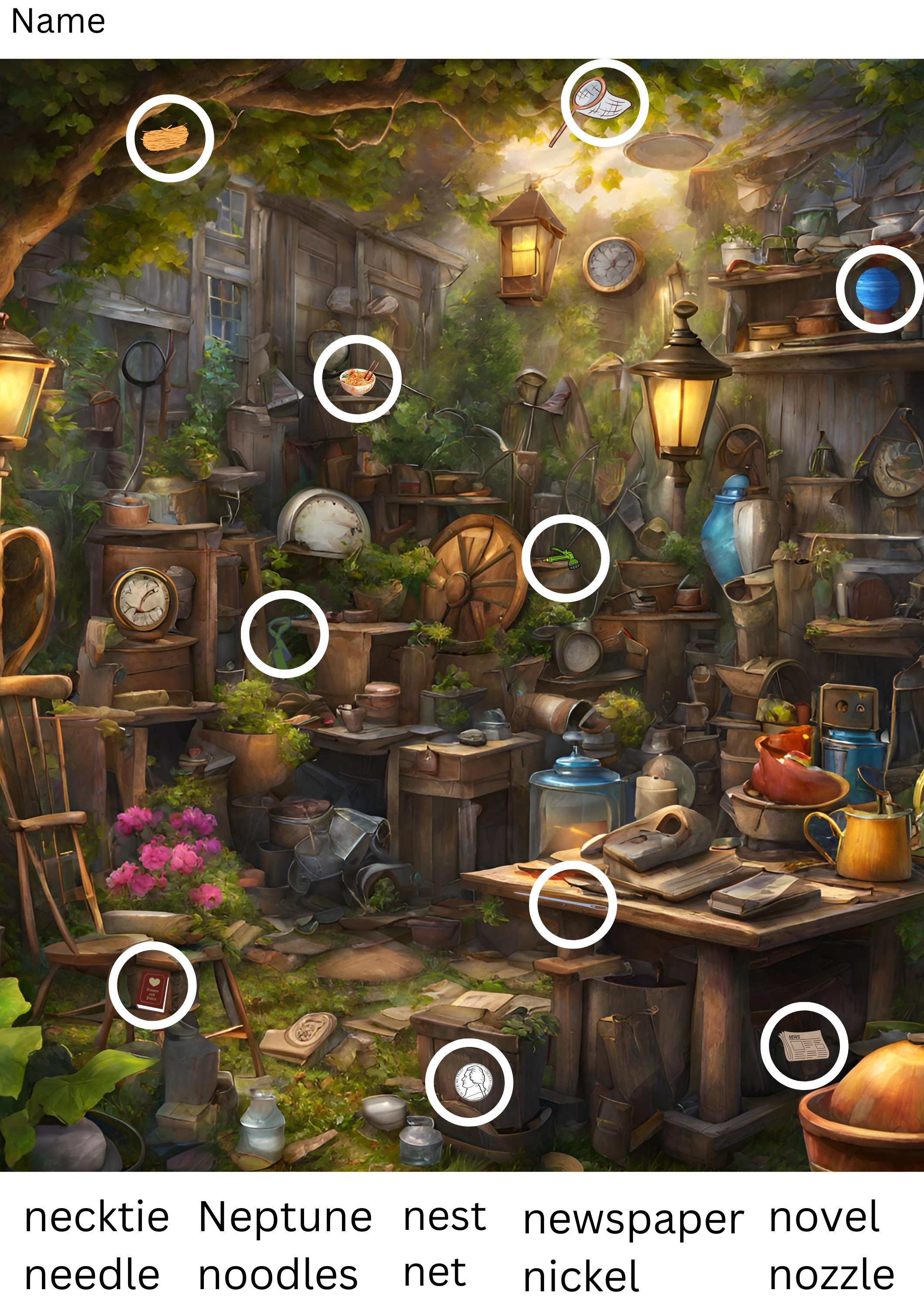 Hidden Object Game Letter N Digital Game Classroom Game Elementary ...