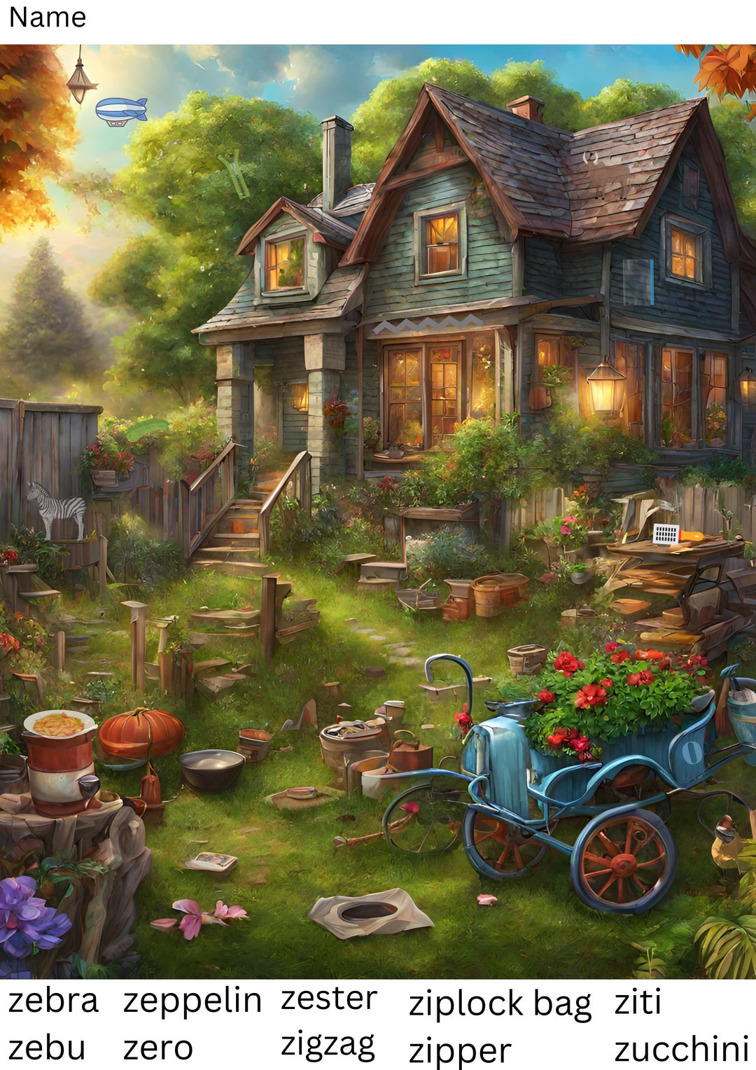 Hidden Object Game Letter Z Digital Game Classroom Game Elementary ...